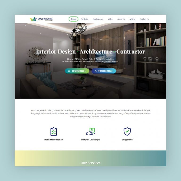 Website Jasa Interior, Eksterior dan Bangunan — Jasa Web Bogor | Gratis ...